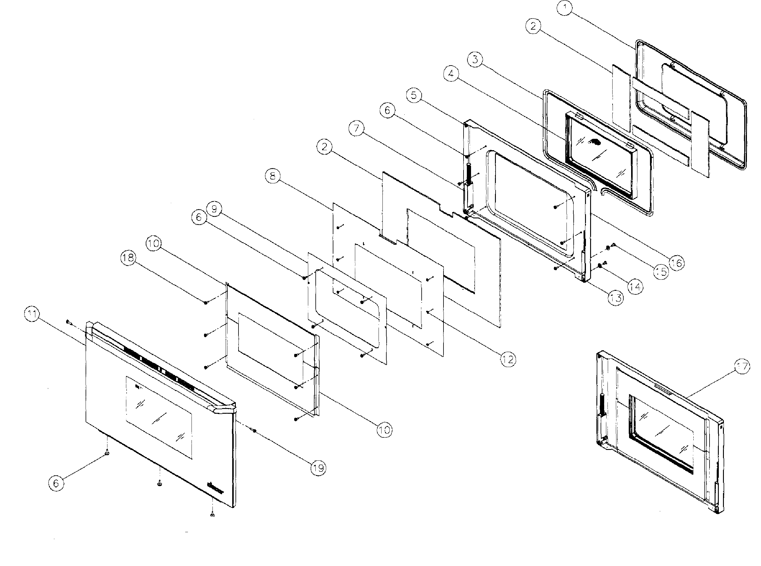 Dacor Ecs130sch Inner Door Glass